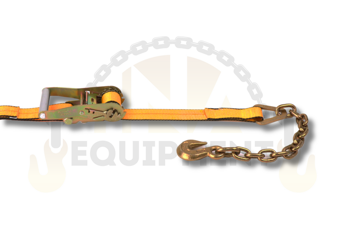 2"x30' Ratchet strap with Chain Anchor — INA Equipment®